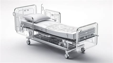 크리스탈 투명으로 만든 3d 병원 침대 흰색 배경에 고립 된 3d 렌더링 전기 병원 침대 청사진 고화질 사진 사진 침대 배경 일러스트 및 사진 무료 다운로드 Pngtree