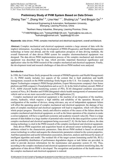 Pdf Preliminary Study Of Phm System Based On Data Driven