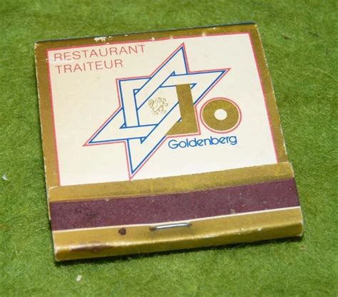 Rare Ancienne Pochette Allumettes Jo Goldenberg Restaurant Rue Des Rosiers Paris Eur 5 00