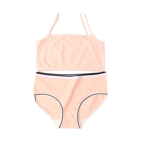 Girls Bralettes Girls Two Piece Underwear Set High Waist Briefs Bra