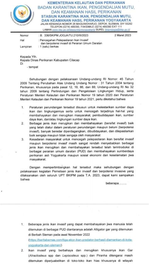 Skipm Yogyakarta Minta Dkp Kabupaten Cilacap Batalkan Tebar Benih Ikan Nila Di Perairan Umum