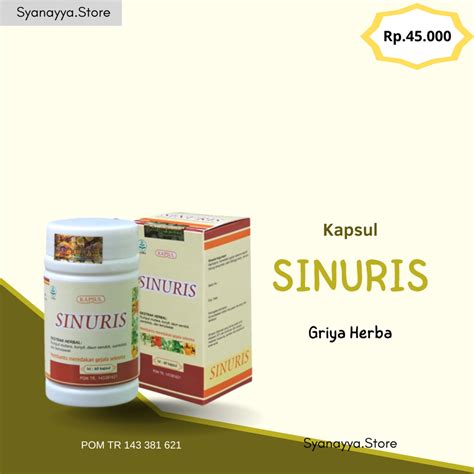Jual Kapsul Sinuris Obat Herbal Atasi Sinusitis Sinus Gejala Selesma