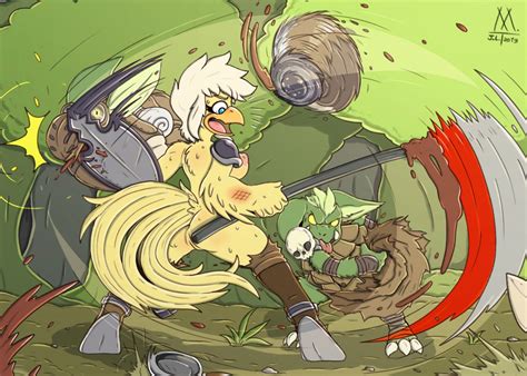 Rule 34 Armor Battle Breasts Chocobo Female Fighting Final Fantasy