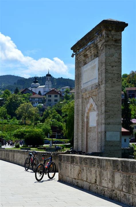 Bikes On The Old Stone Bridge Stock Image Image Of Nature Color