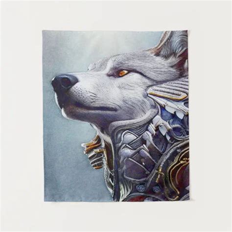 Vintage Inspired Wolf Head Art Nostalgic Tapestry Zazzle