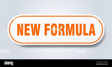 New Formula Sign Rounded Isolated Sticker White Button Stock Vector