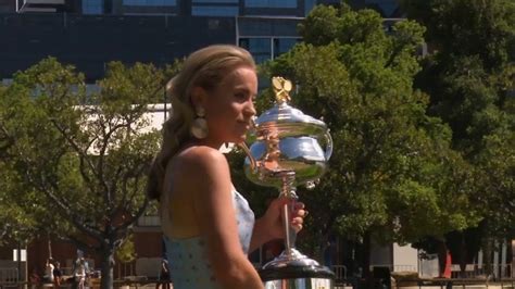 Sofia Kenin Presents Her Australian Open Trophy To The Worlds Media In Melbourne Au