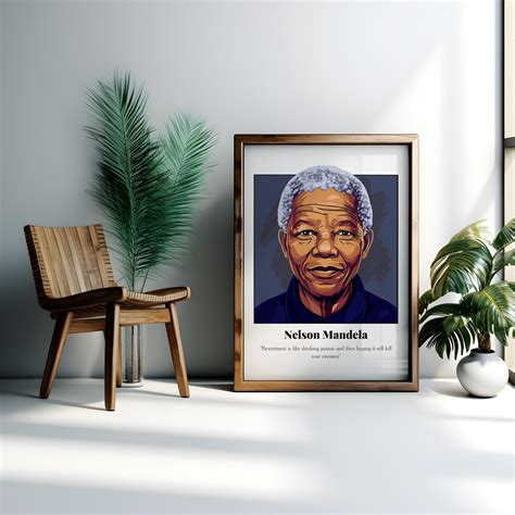 Nelson Mandela Quote Poster Black History Month Art Print Etsy