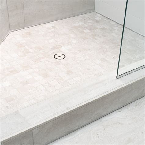 Point Drain Shower With Curb With Kerdi Waterproofing Membrane Schluter
