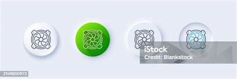 컴퓨터 쿨러 라인 아이콘입니다 Pc 팬 구성 요소 기호입니다 선 아이콘 벡터 0명에 대한 스톡 벡터 아트 및 기타 이미지 0명 3차원 형태 고급 Istock