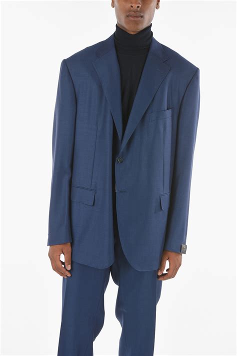 Corneliani Birds Eye Pattern Academy Suit With Notch Lapel Men