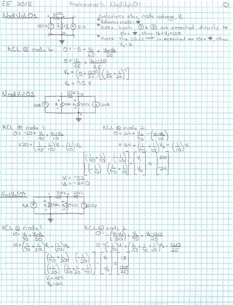 Ee Major Ee 2315 Circuits Homework 01 Node Voltage Analysis