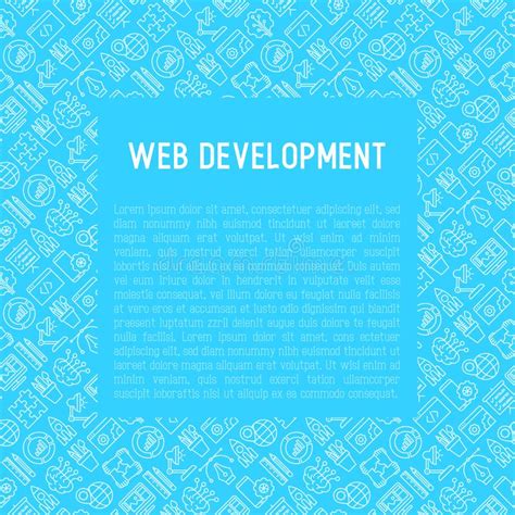 Web Development Concept With Thin Line Icons Stock Vector Illustration Of Graphic Development