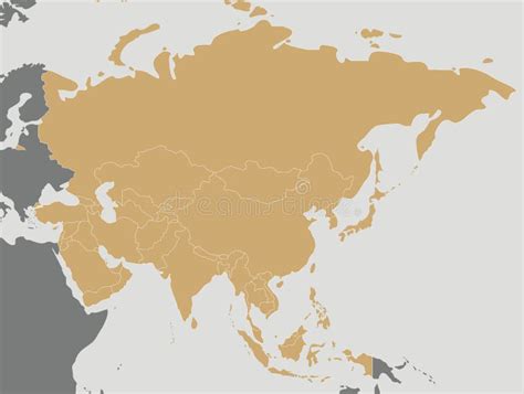Political Asia Map Vector Illustration With Different Colors For Each Country Stock Vector