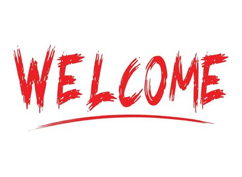 Welcome Grunge Brush Stroke Word Text For Typography Hand Drawn Brush
