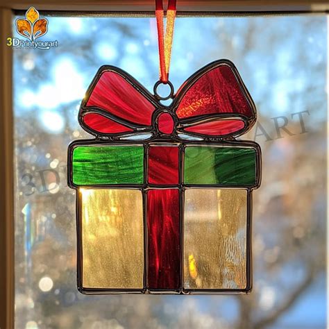 Digital Download Stained Glass Christmas T Pattern Festive