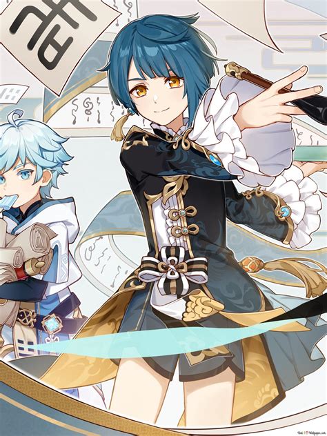 Xingqiu And Chongyuns Scroll Genshin Impact 4k Wallpaper Download