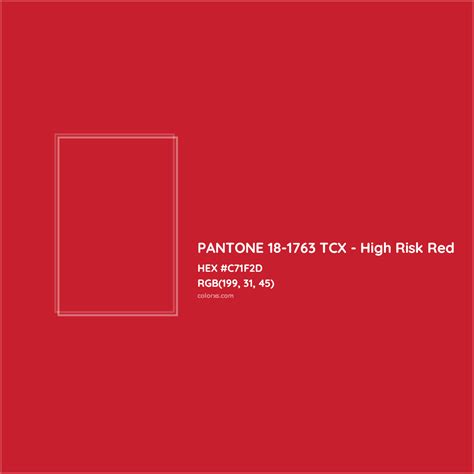 Pantone 18 1763 Tcx High Risk Red Complementary Or Opposite Color
