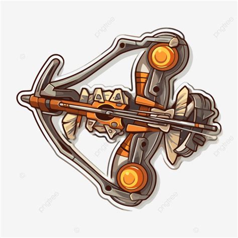 Sticker With A Crossbow In The Front Clipart Vector Sticker Design