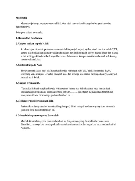 Teks Moderator Wahana Krida Pdf