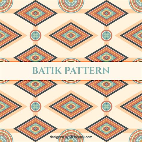 Free Vector Pattern Of Batik Geometric Shapes