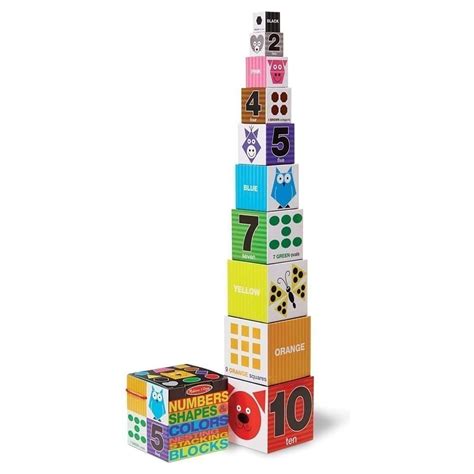 Melissa And Doug Numbers Shapes And Colours Nesting Stacking Blocks