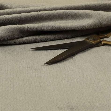 Oscar Deep Pile Plain Chenille Velvet Material Silver Colour Upholstery