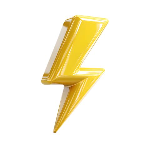 A Vibrant Glossy Yellow Lightning Bolt Icon With A Modern Abstract