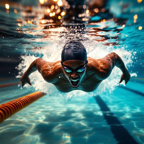Free Powerful Underwater Athlete Image Swimmer Athlete Underwater