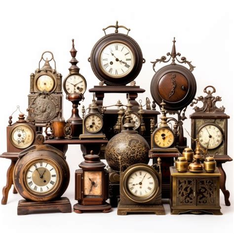 Colección De Relojes Antiguos Antiguos Con Diseños únicos Foto Premium