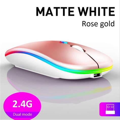 Wireless Mouse Rgb Rechargeable Bluetooth Mouse 24g Silent Mause