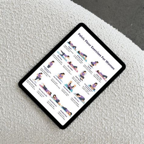 Kegel Exercise Chart For Women Pelvic Floor Workout Printable Poster