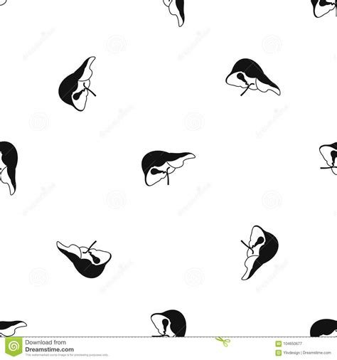 Liver Pattern Seamless Black Stock Vector Illustration Of Digestive