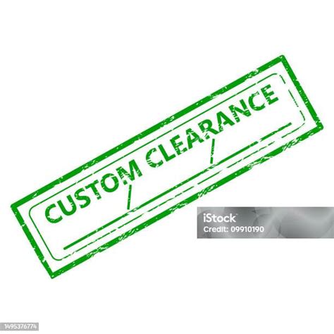 Stempel Karet Bea Cukai Dengan Tempat Untuk Tanggal Atau Tanda Tangan Ilustrasi Stok Unduh