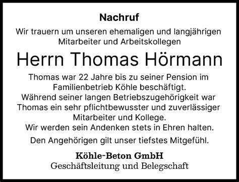 Traueranzeigen Von Thomas Hörmann Augsburger Allgemeine Zeitung