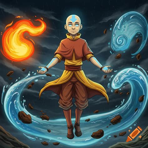 Aang From Avatar The Last Airbender Stands In A Powerful Pose