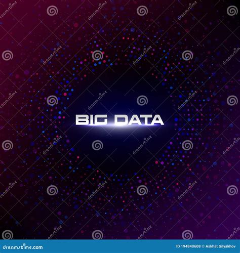 Big Data Circular Visualization Cartoon Vector