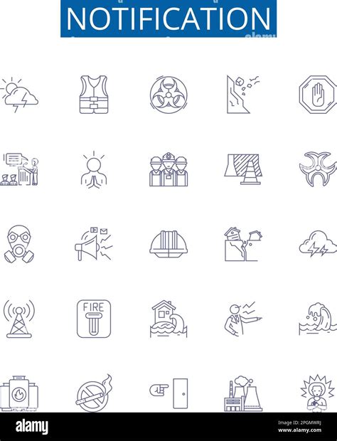Notification Line Icons Signs Set Design Collection Of Alert Reminder