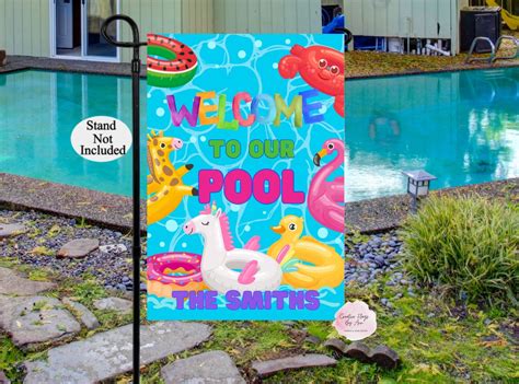 Pool Floats Flag Personalized Pool Flag Pool Garden Flag Entry Flag Pool Sign Summer Garden