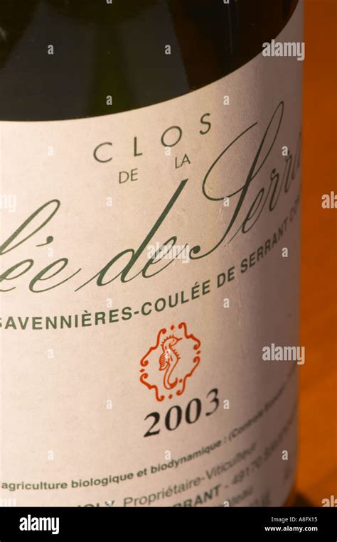 A Bottle Of Coulée De Serrant 2003 Savennieres By Nicolas Joly Of
