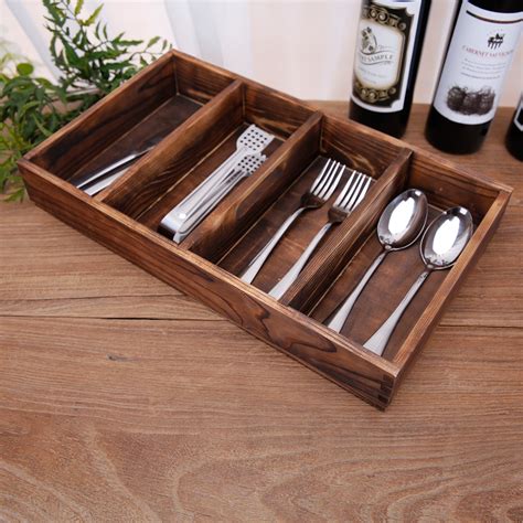 Millwood Pines 4 Slot Wood Flatware Utensil Cutlery Tray And Reviews