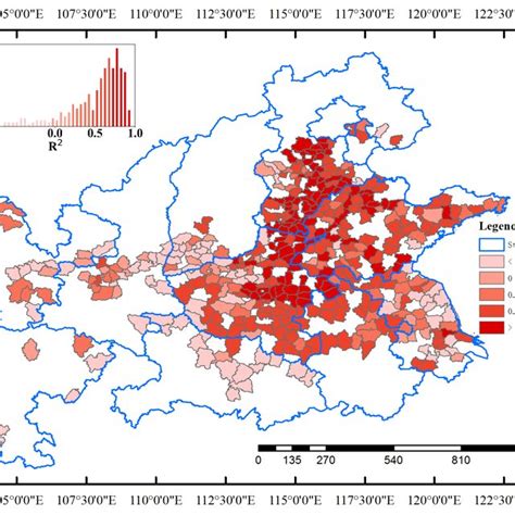 Spatial Distribution Of The Coefficient Of Determination R 2