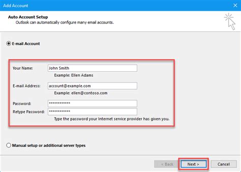 Automatically Set Up An Email Account In Microsoft Outlook 2016 Ionos