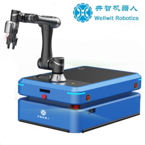 Lidar Guided Vehicle Agv Mobile Robot Chassis With Robot Arm For