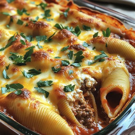 Rich And Comforting Creamy Beef Shells Casserole Delight