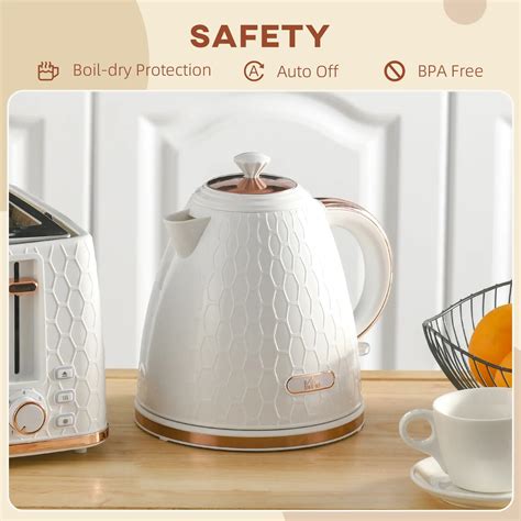Homcom 3kw Rapid Boil Honeycomb Electric Kettle 17l Cream