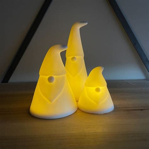 Pl022657 Led Ceramic White Gonk 7cm Christmas Christmas Gonks Portland Living