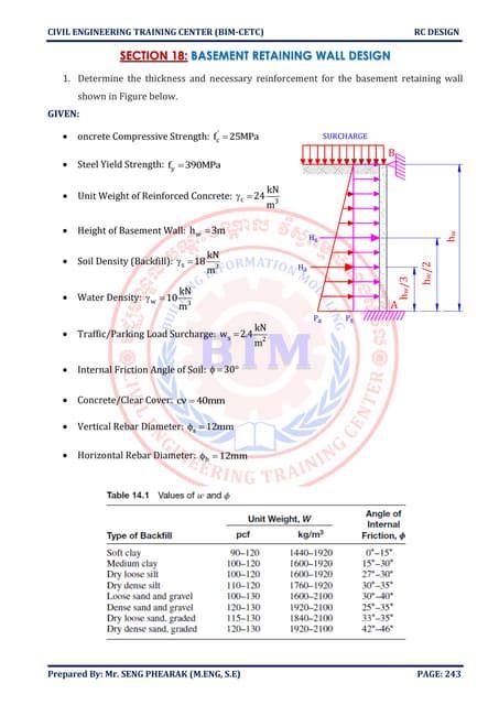 Basement Wall Design Example Retaining Wall Design Process Skyciv