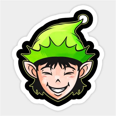 Cute Kawaii Christmas Elf For Christmas Christmas Sticker Teepublic