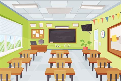 Empty Classroom Cartoon Vector Images Over 2100